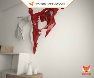 Papercraft geometric 3D angel and demon to craft yourself