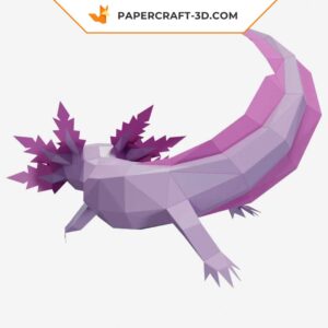 Papercraft axolotl 3D en origami papier à imprimer