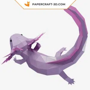 Papercraft axolotl 3D en origami papier à imprimer
