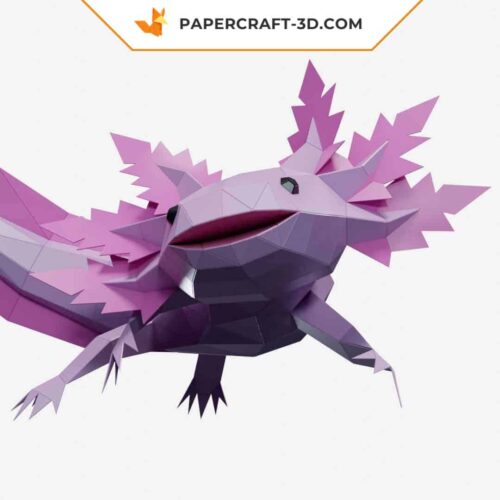 Papercraft axolotl 3D en origami papier à imprimer
