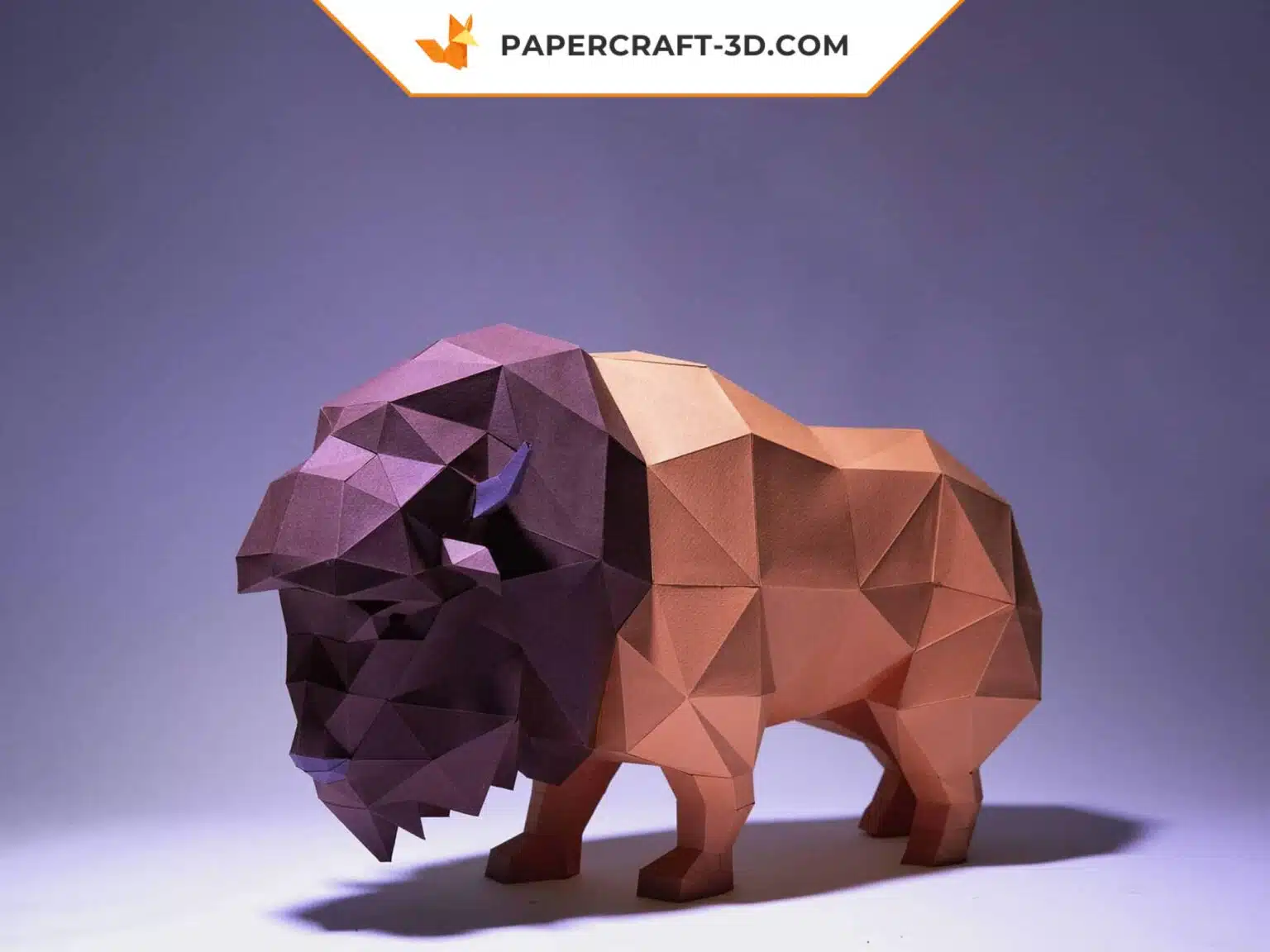 Papercraft bison 3D en papier à télécharger - déco DIY