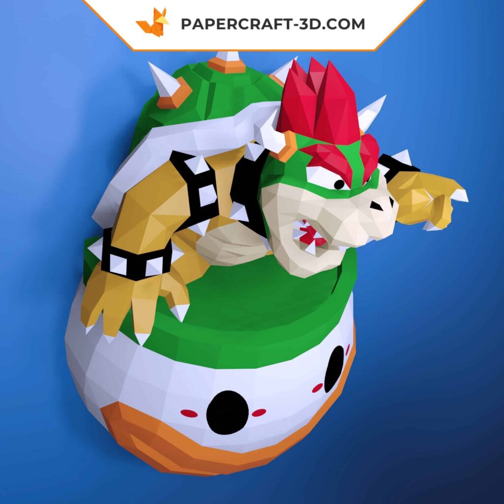 Papercraft Bowser, fali modellek Pdf, Dxf és Svg formátumban, Mario ...