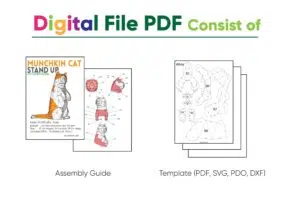 Papercraft chat Munchkin 3D en papier - Sculpture unique à assembler