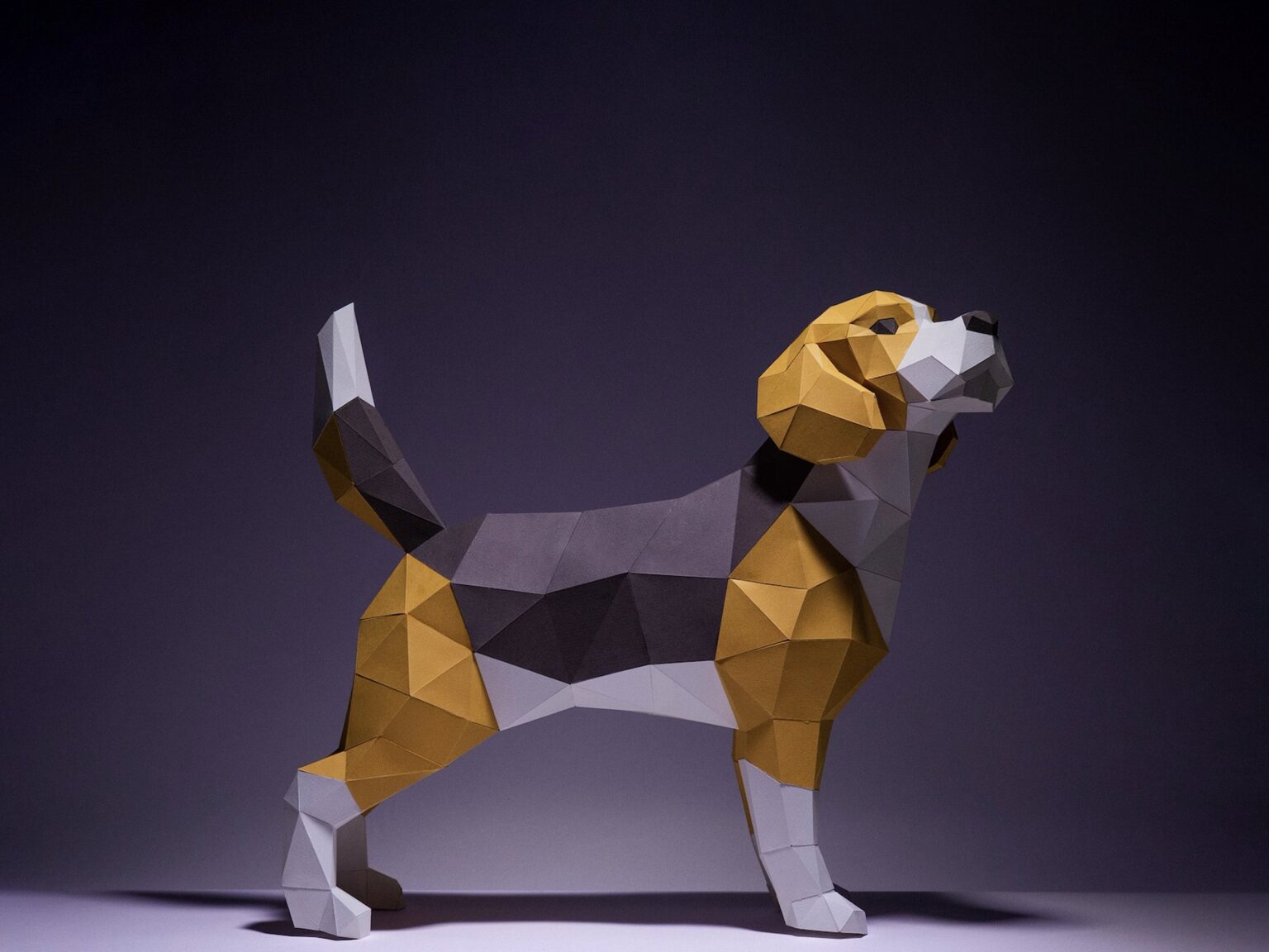 Chien Beagle en Papercraft 3D : Modèle Origami PDF à Télécharger