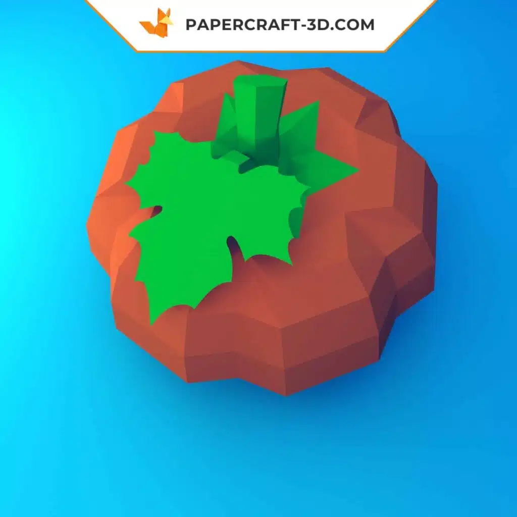 Modelo de calabaza en papercraft 3D para origami de Halloween DIY