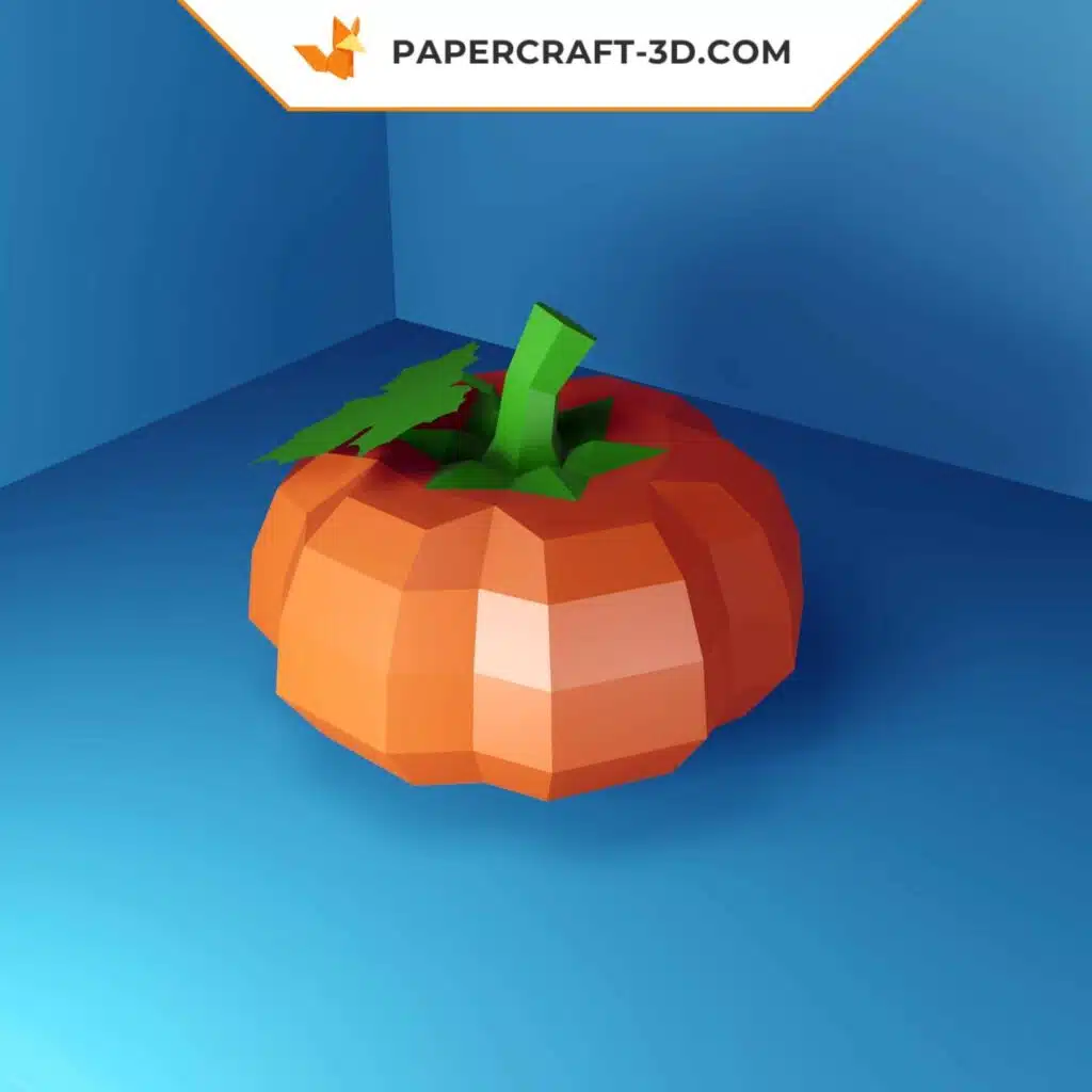 Modelo de calabaza en papercraft 3D para origami de Halloween DIY
