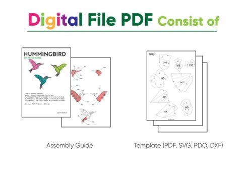 Papercraft colibri 3D en papier - Sculpture moderne DIY