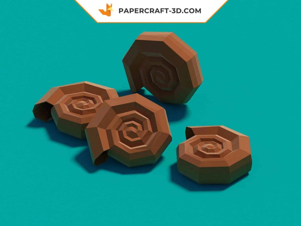 Papercraft coquillage de mer 3D origami - Kit créatif PDF