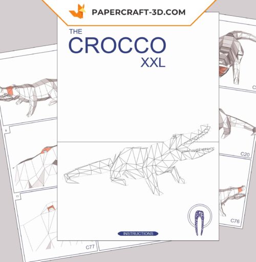 Crocodile XXL en origami 3D - Kit DIY papercraft unique