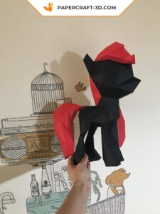 Papercraft little pony en origami 3D pour décoration intérieure