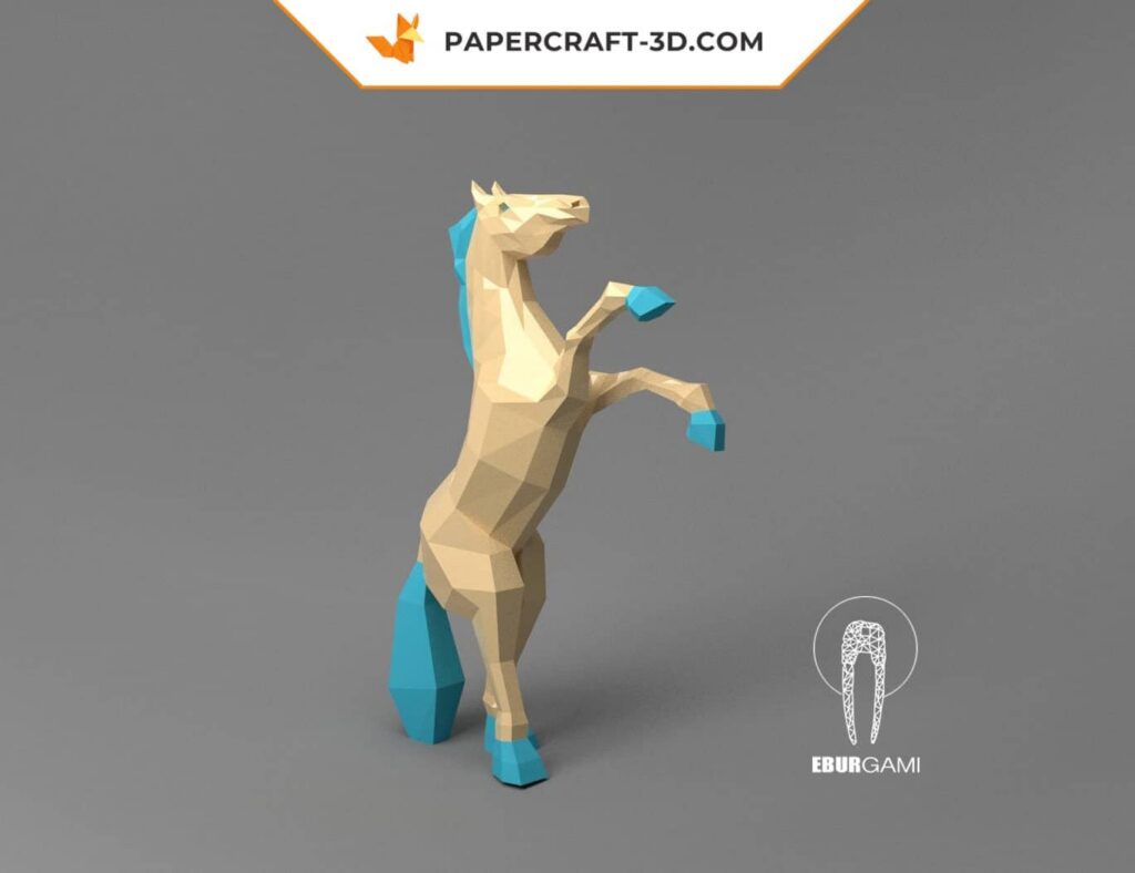 Low Poly XXL lómodell - Papercraft és Origami 3D kézműves