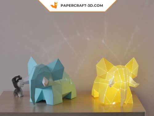 Cute 3D Paper Elephant Papercraft - Easy Assembly