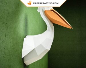 Papercraft pélican 3D DIY : modèle unique pour déco murale