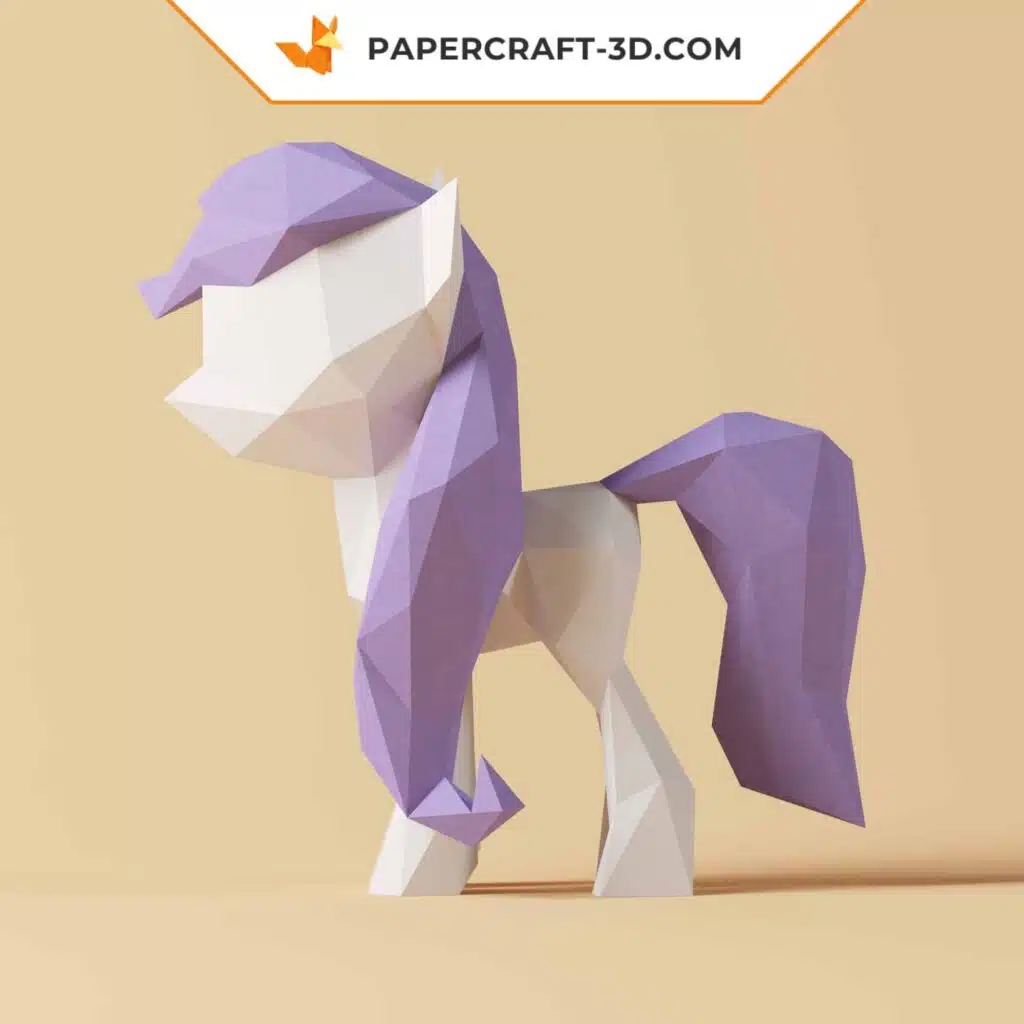 Papercraft Petit Poney 3D : kit origami enfant à assembler