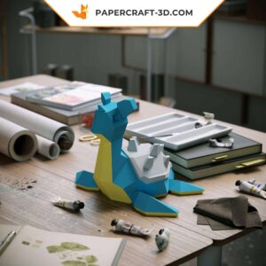 Papercraft Pokémon Lapras en origami 3D pour déco unique