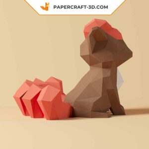 Papercraft Pokémon Vulpix en origami 3D pour décoration intérieure