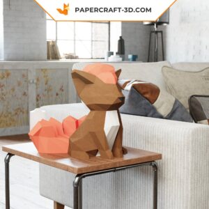 Papercraft Pokémon Vulpix en origami 3D pour décoration intérieure