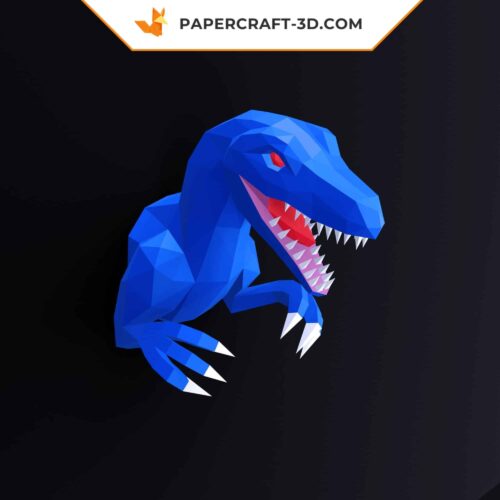 3D Paper Velociraptor Papercraft - Dinosaur Origami Model