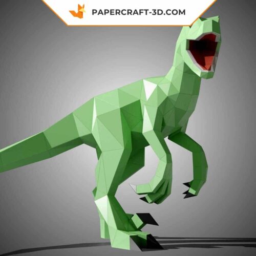 Papercraft Vélociraptor 3D en papier - Modèle impressionnant à assembler