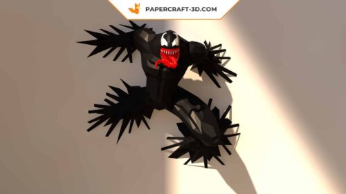 Papercraft Venom 3D en origami papier - Modèle Marvel DIY