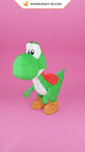Papercraft Yoshi 3D origami pour déco maison et bureau Mario Bros