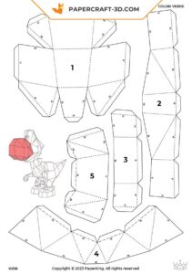 Papercraft Yoshi 3D origami pour déco maison et bureau Mario Bros