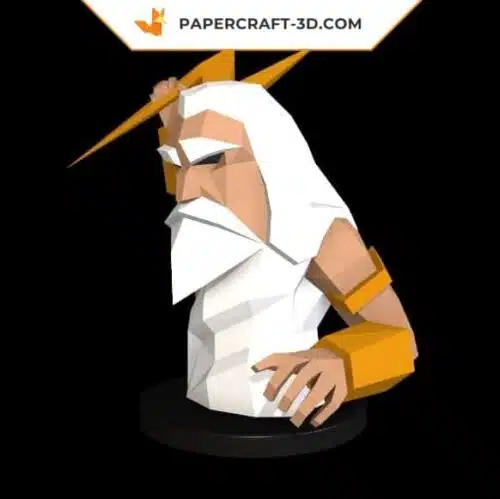 Papercraft Zeus 3D en origami papier - Mythologie grecque