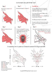 Papercraft dragon 3D Smaug LOTR ou Drogon GOT - Origami déco