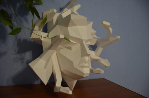 3D Papercraft Medusa Gorgon on Shield for Wall Decor