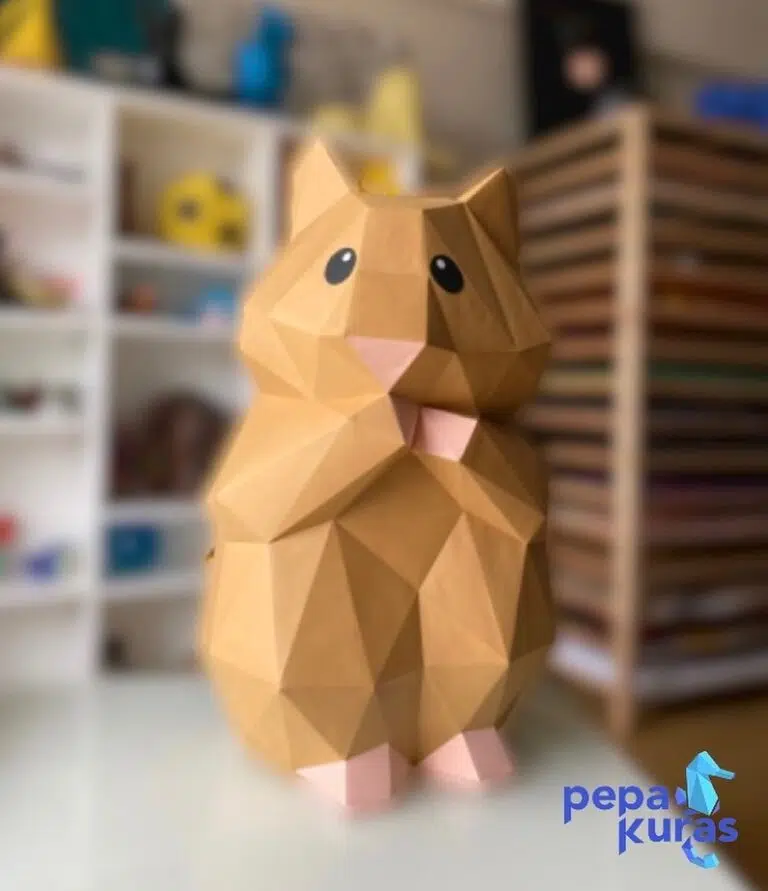 Papercraft hamster 3D en papier à assembler soi-même