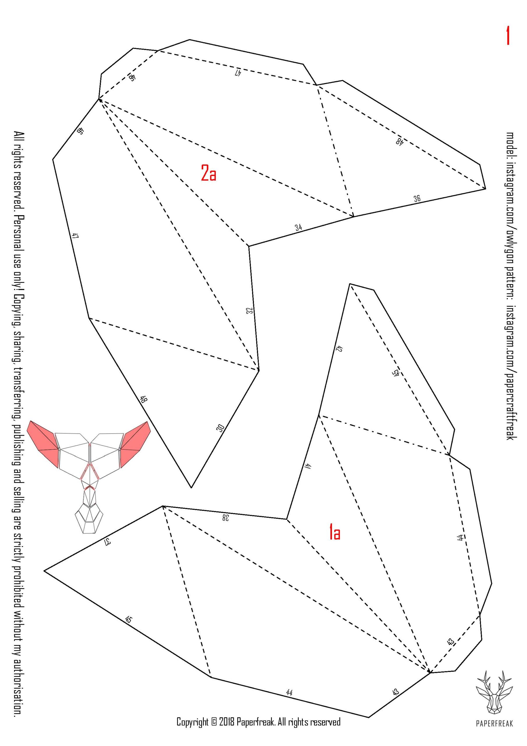 Papercraft 3D Cola de delfín: Modelo de pared DIY Low Poly