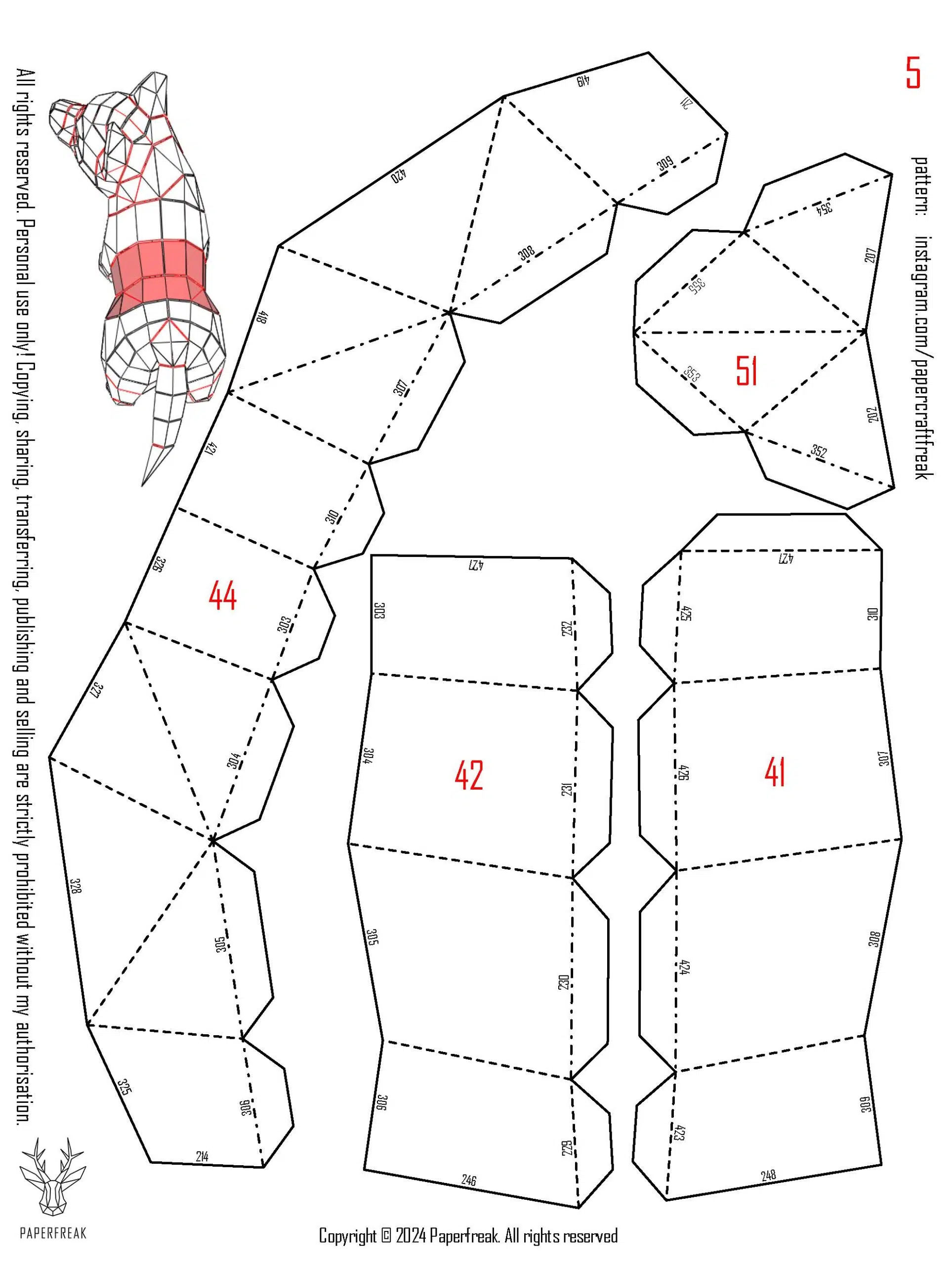 Papercraft 3D cachorro husky en origami de papel - DIY creativo