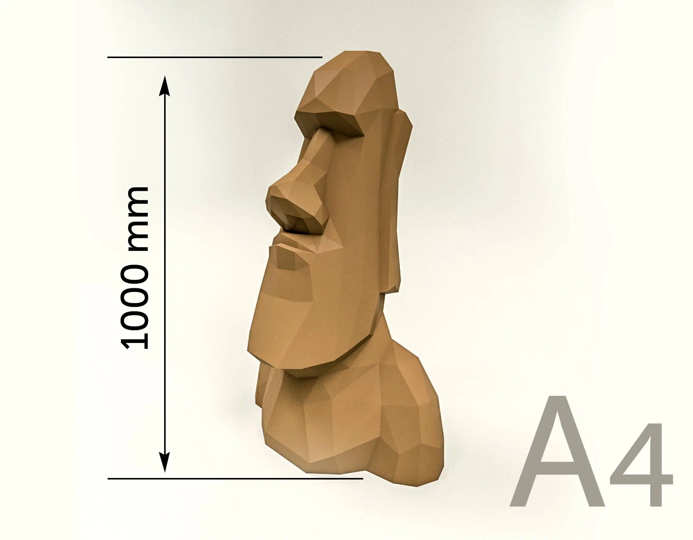 Papercraft Moai Kopf – 3D Origami Bastelset