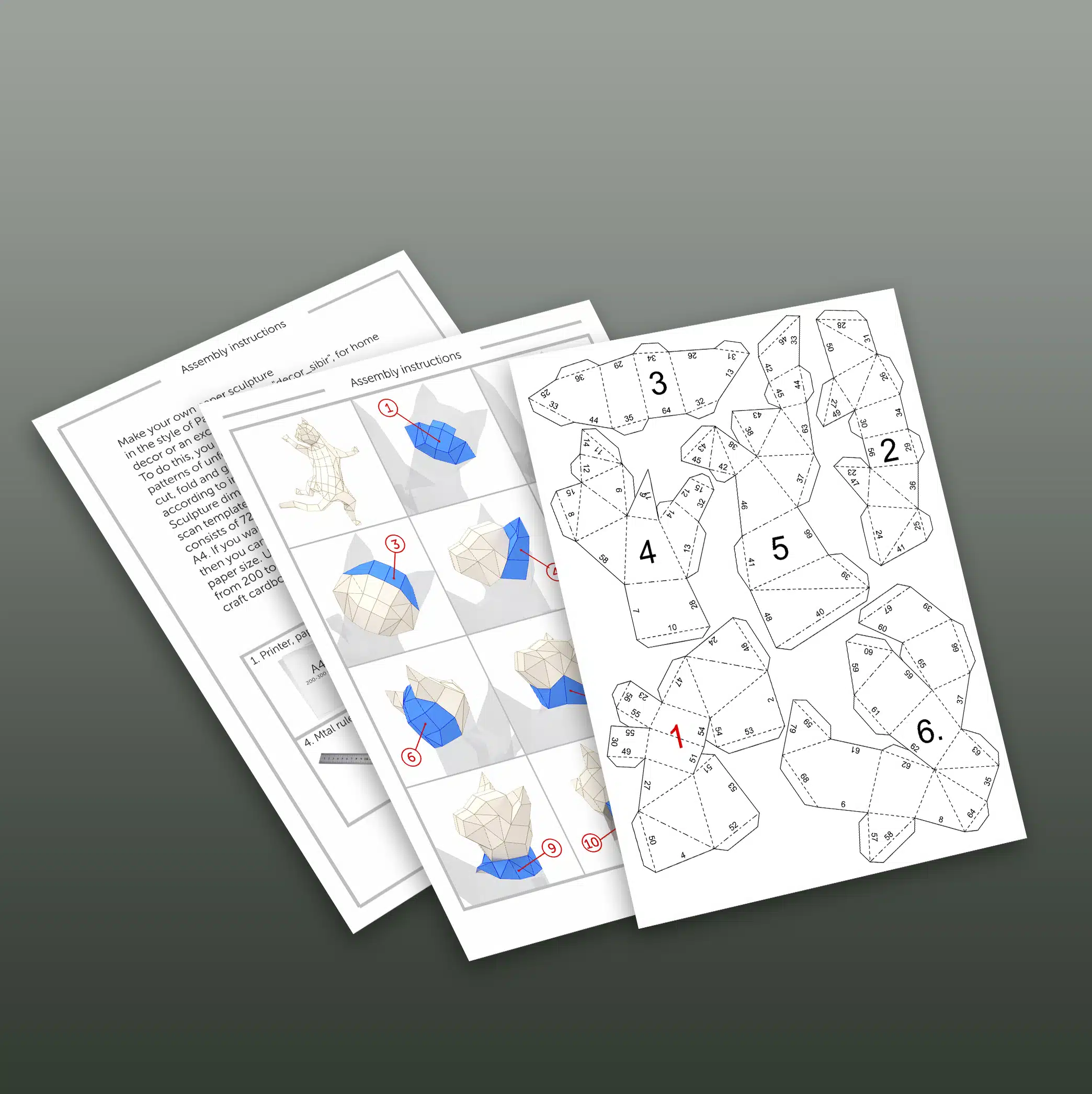 3D Papercraft Cat on Curtain | Fun Origami Kit