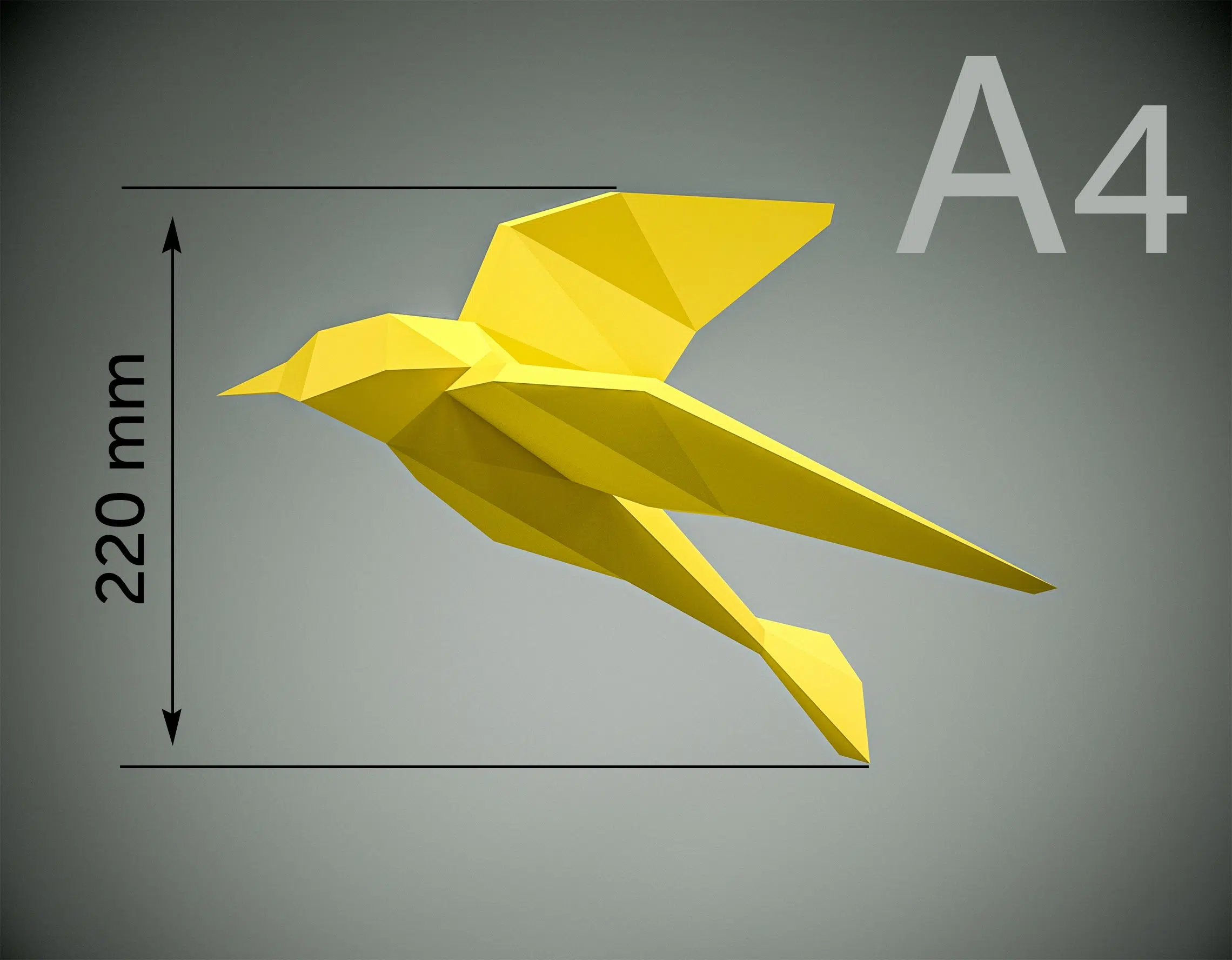 3D Origami Bird Papercraft - Medium Difficulty Model