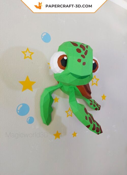 Bébé tortue Samy de Némo - Papercraft 3D décoration marine