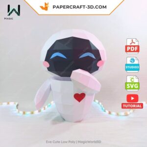 Eve papercraft 3D mignon - Modèle à poser pour enfants