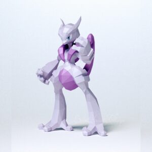 Papercraft Mega Mewtwo X Shiny – modèle Pokémon 3D