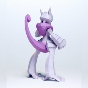 Papercraft Mega Mewtwo X Shiny – modèle Pokémon 3D