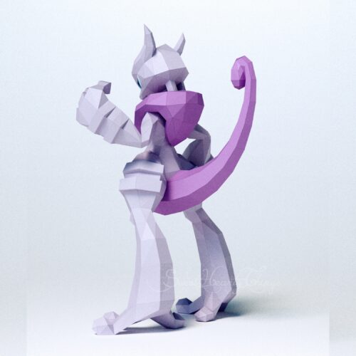 Papercraft Mega Mewtwo X Shiny – modèle Pokémon 3D