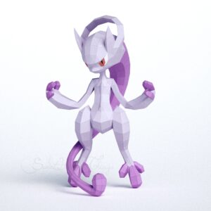 Mega Mewtwo Y papercraft 3D - kit origami Pokémon