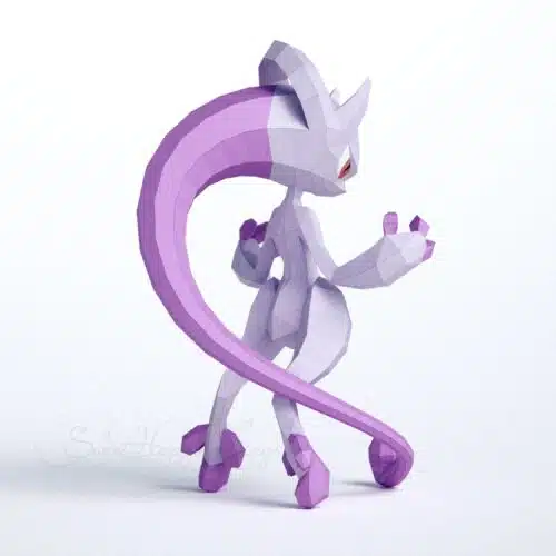 Mega Mewtwo Y papercraft 3D - kit origami Pokémon