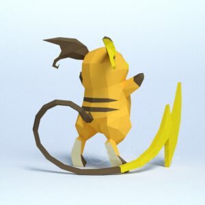 Papercraft Raichu Pokémon 3D en papier à assembler