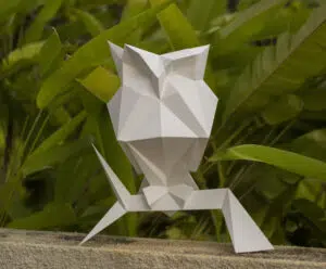 Papercraft 3D Hibou en Chapeau - Modèle DIY Décoratif