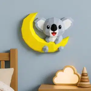 3D papercraft muscular man lifting dumbbells - DIY fitness model