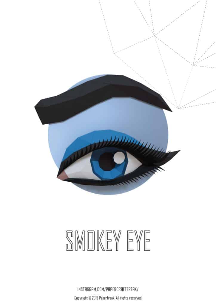 Papercraft 3D maquillage smokey eye sculpture papier DIY