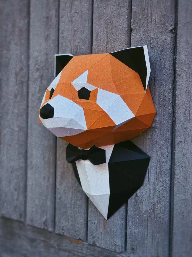 red panda in suit 3D papercraft model