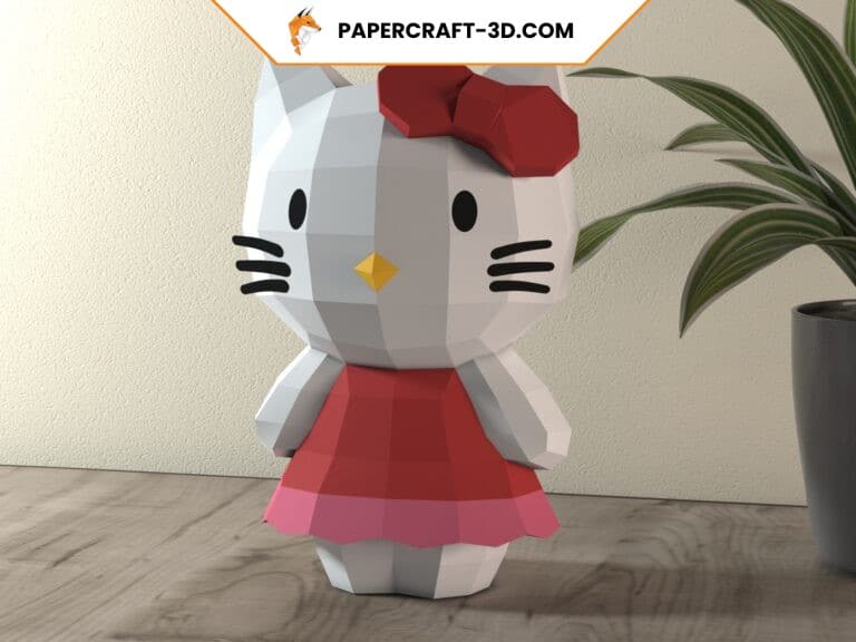 Hello Kitty Papercraft 3D – Figurine Origami PDF